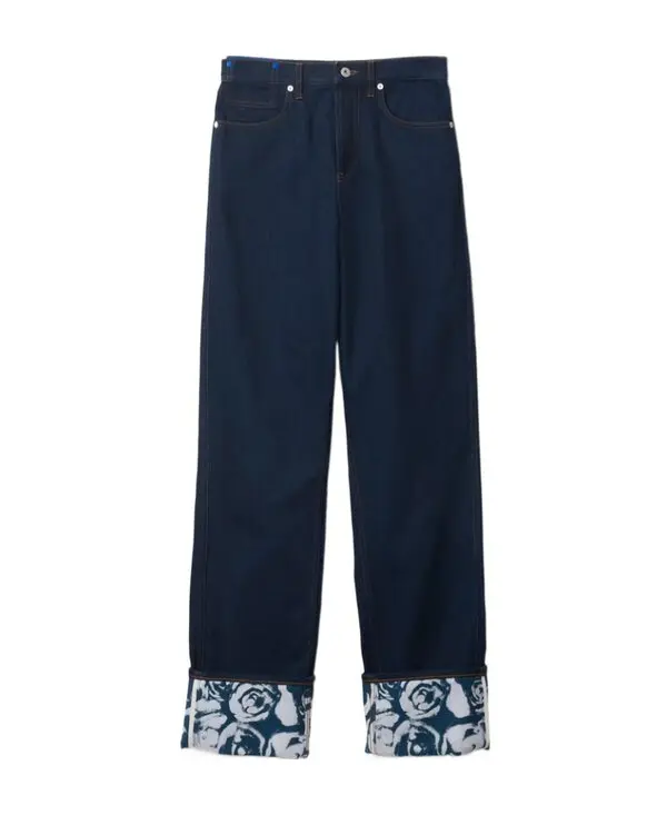 Burberry Straight-leg Jeans With Floral Cuffs
