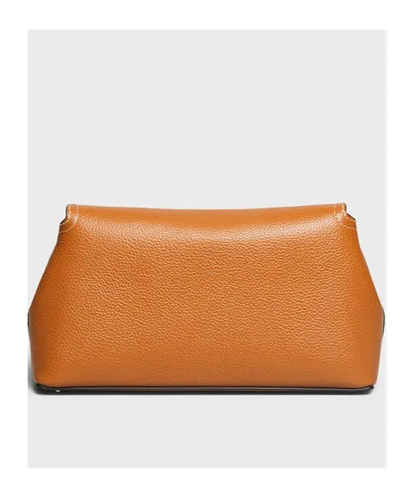 TOTEME Logo Plaque Foldover Top Crossbody Bag - Orange