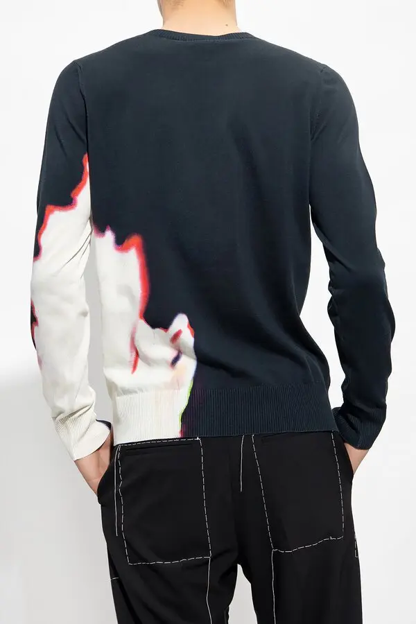 Alexander McQueen Solarised Flower-printed Crewneck Knitted Jumper