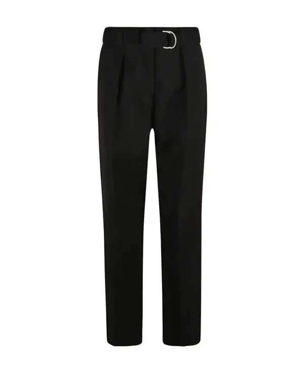 JIL SANDER Belted Wide-leg Trousers - Black