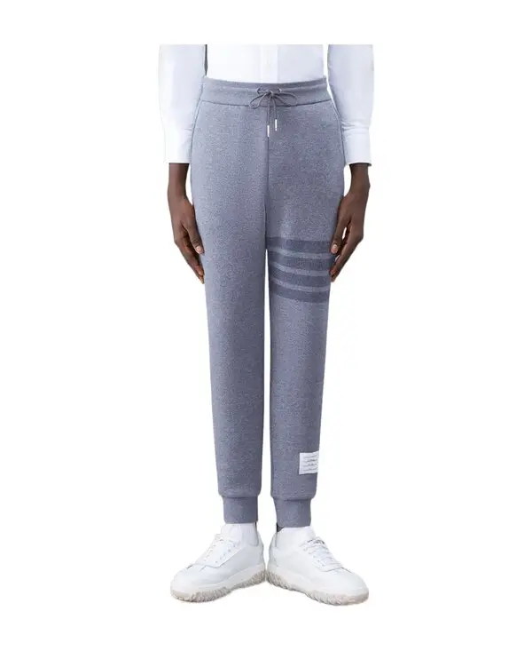 Thom Browne Four Bar Drawstring Joggers - Light Gray