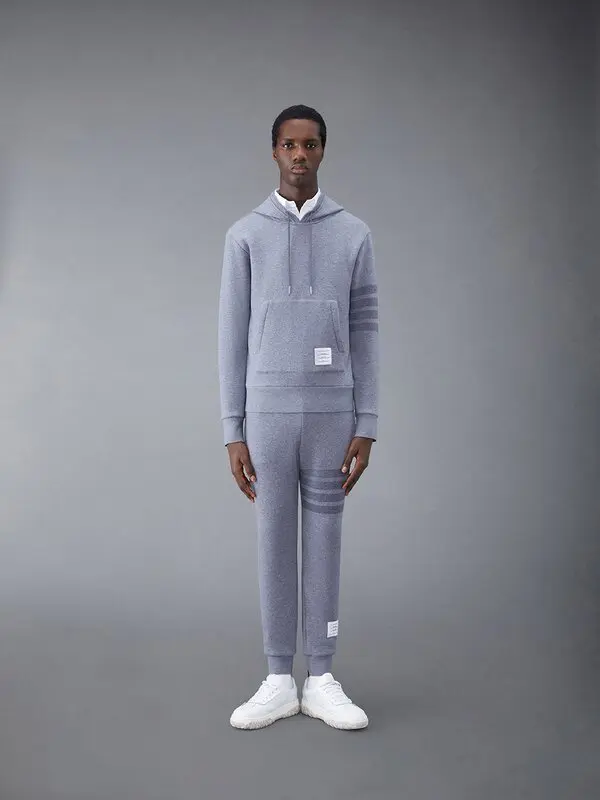 Thom Browne Four Bar Drawstring Joggers - Light Gray