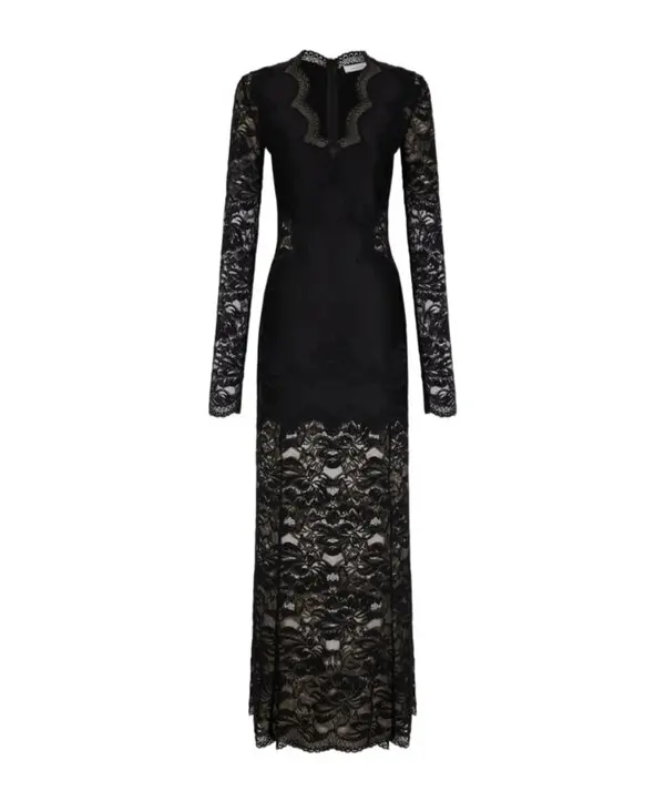 Rabanne Long Sleeve Lace Maxi Dress