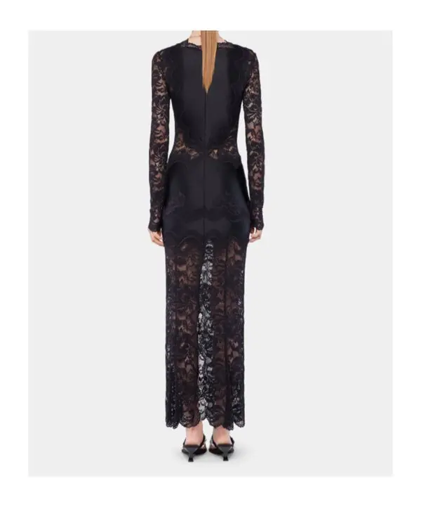 Rabanne Long Sleeve Lace Maxi Dress