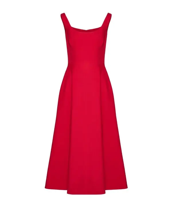 Valentino Garavani Crepe Couture Midi Dress - Red