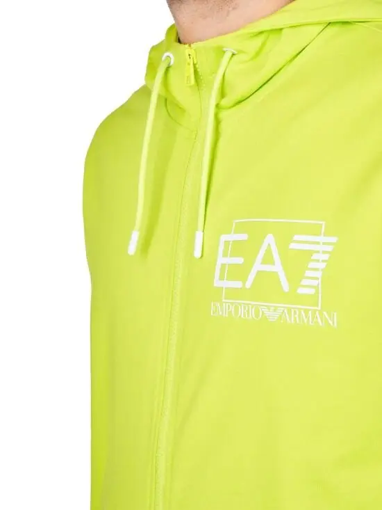 EA7 Logo Printed Hooded Sweater