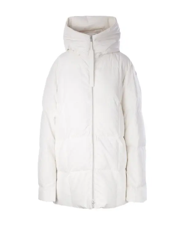 JIL SANDER Hooded Down Jacket With Two-way Zipper - White