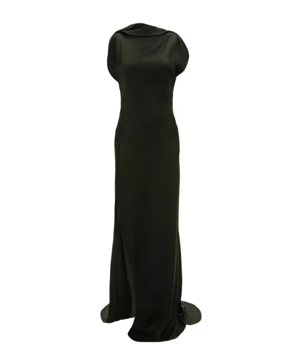 Victoria Beckham Carla Asymmetric Long Dress - Black