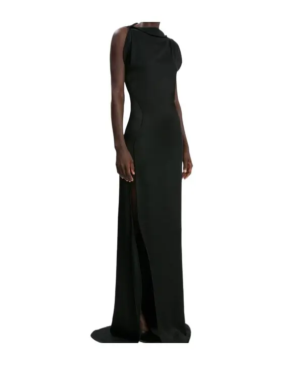 Victoria Beckham Carla Asymmetric Long Dress - Black