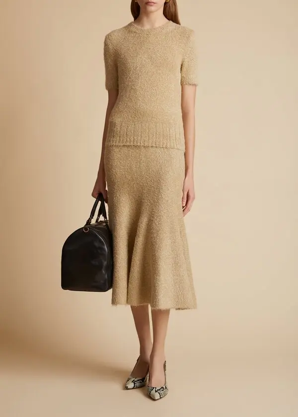 Khaite Cadence A-line Brushed Skirt