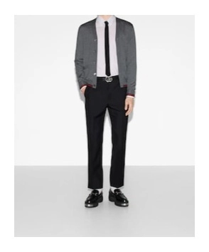 Gucci V-neck Button-up Cardigan With Ribbed Trim
