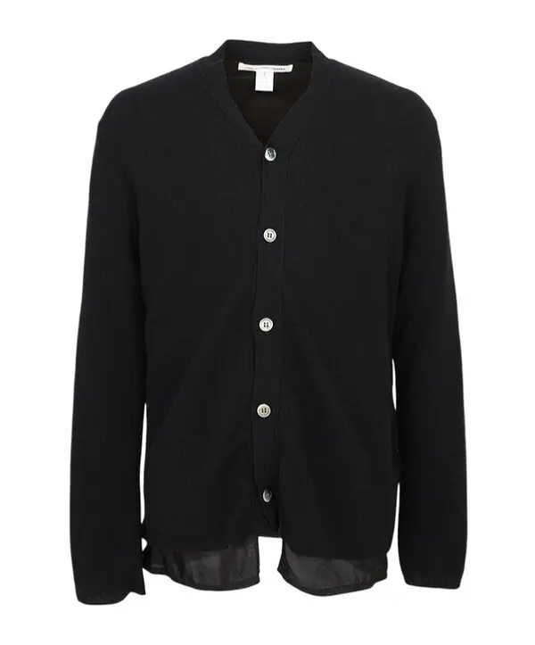 Comme Des Garçons V-neck Long-sleeved Sweater With Button Closure