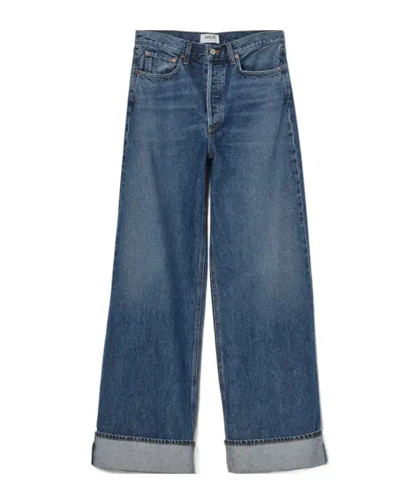 AGOLDE Dame High-waisted Wide-leg Jeans - Blue