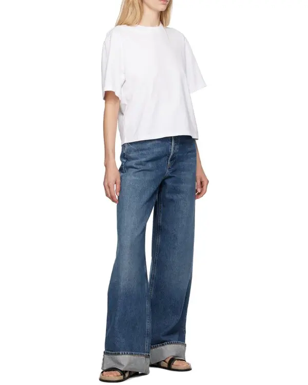 AGOLDE Dame High-waisted Wide-leg Jeans - Blue
