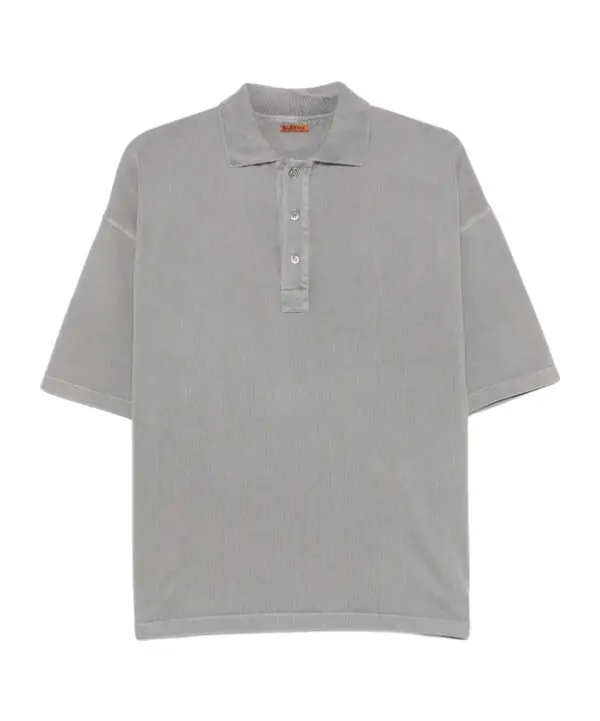 Barena Venezia Buttoned Logo Embroidered Polo Shirt - Grey