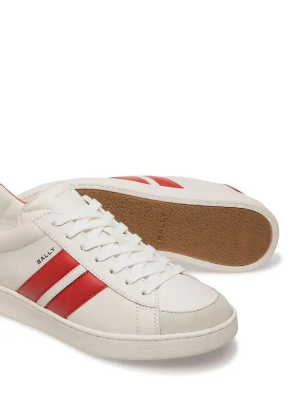 Bally Tyger Leather Sneakers With Striped Detail - Nude