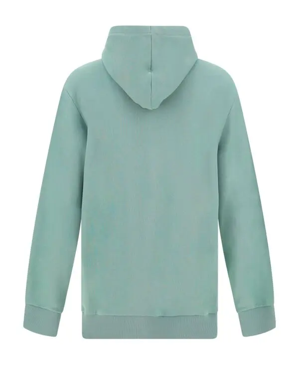 Balmain Logo Embossed Drawstring Hoodie - Green