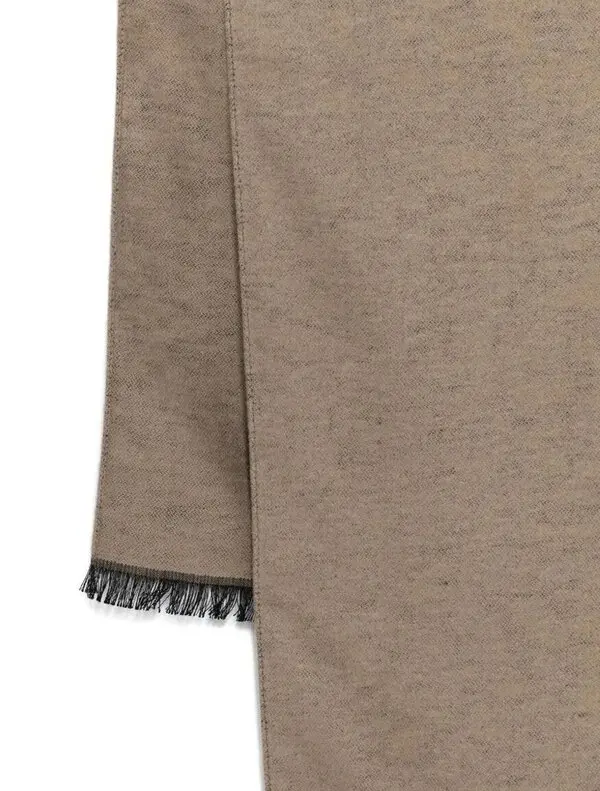 Emporio Armani Fringed Silk Scarf - Nude