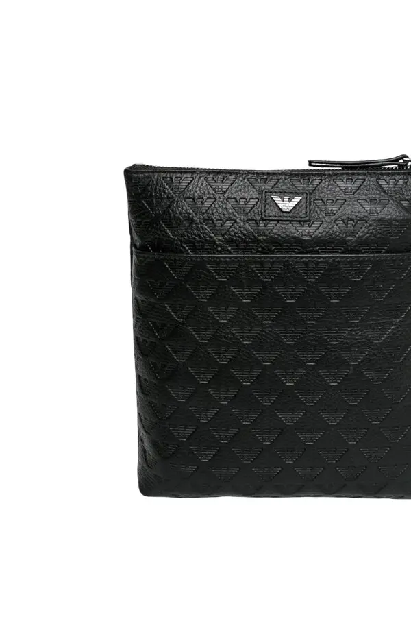 Emporio Armani Logo Embossed Messenger Bag