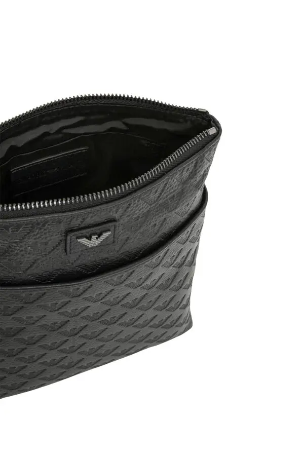 Emporio Armani Logo Embossed Messenger Bag