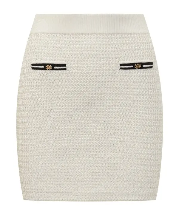 Amiri Knit Miniskirt With Logo - White
