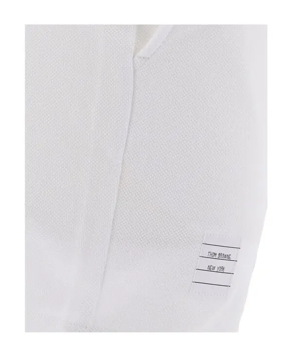 Thom Browne Piqué Shorts With Rwb Stripe Detail
