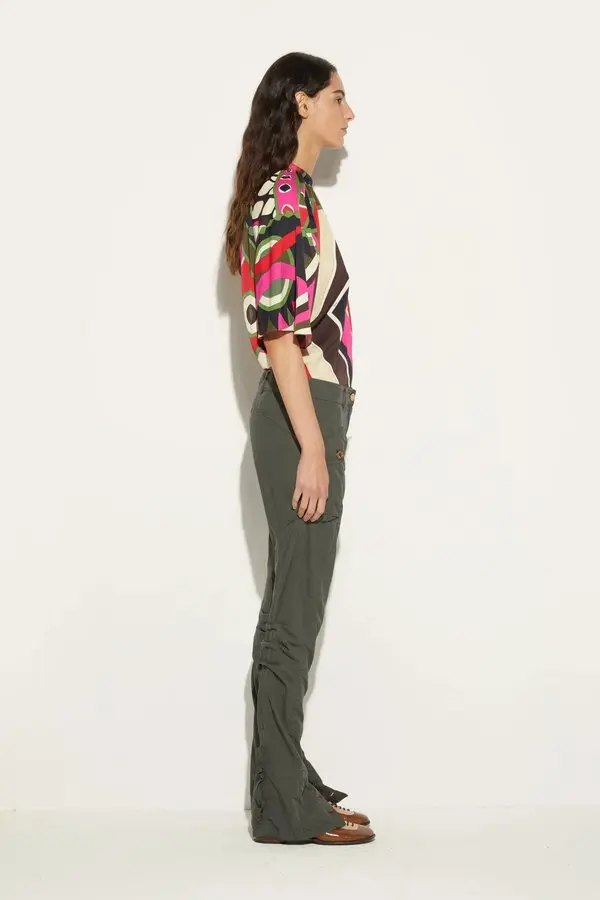 Emilio Pucci Vivara Print Cap Sleeve V-neck Blouse