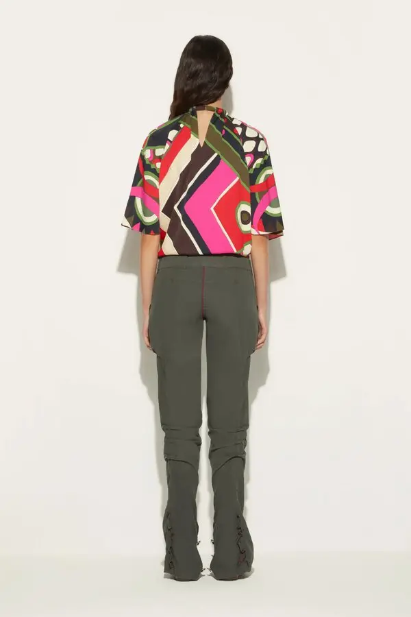 Emilio Pucci Vivara Print Cap Sleeve V-neck Blouse
