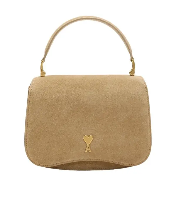 Ami Logo Plaque Top Handle Bag - Honey-colored