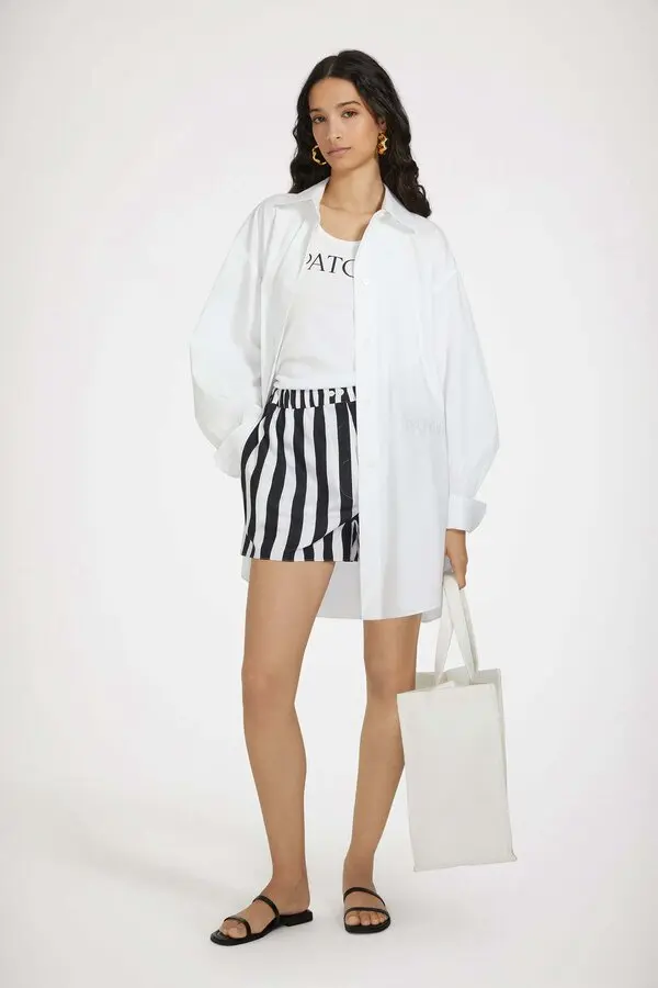 PATOU Riviera Striped Bermuda Shorts - Black