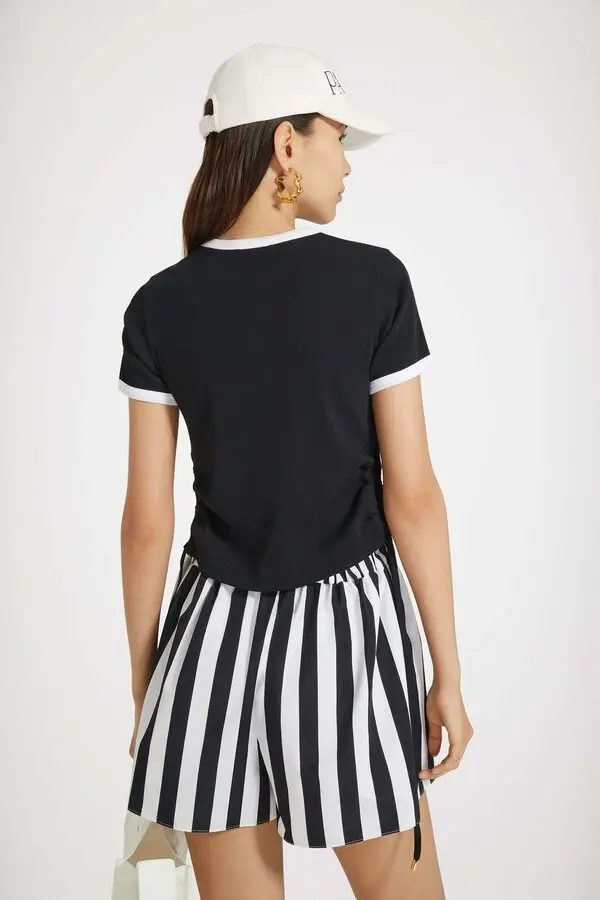 PATOU Riviera Striped Bermuda Shorts - Black