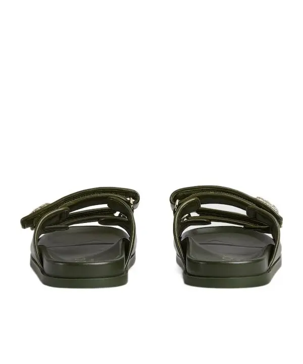 Gucci Logo Plaque Slip-on Sandals