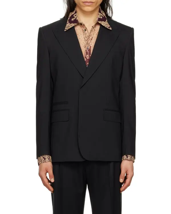 Dolce & Gabbana Dolce Gabbana Single-breasted Long-sleeved Blazer - Black