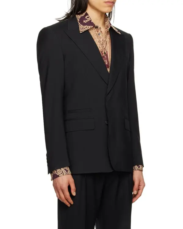 Dolce & Gabbana Dolce Gabbana Single-breasted Long-sleeved Blazer - Black