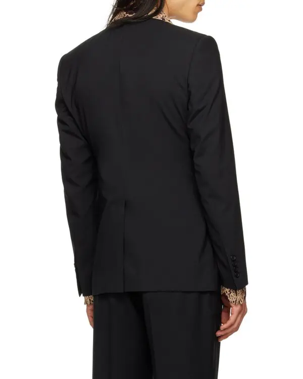 Dolce & Gabbana Dolce Gabbana Single-breasted Long-sleeved Blazer - Black