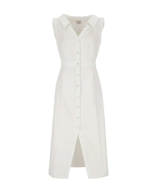 Alexander McQueen V-neck Shirt Dress With Logo Detail