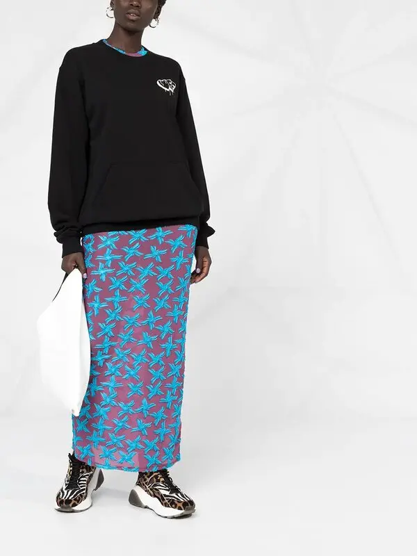 Off-White Graffiti Logo Cotton Sweatshirt - Black