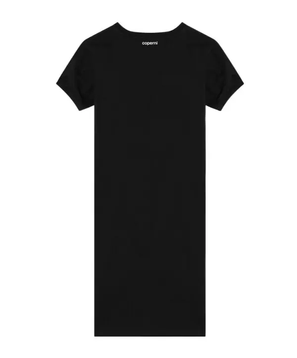 Coperni Gathered Heart-motif Crewneck Mini Dress - Black