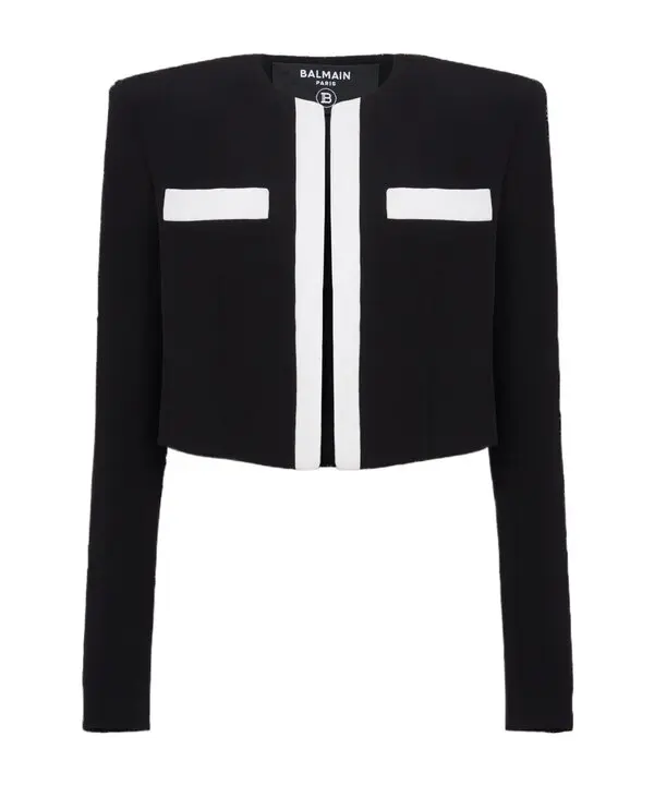 Balmain Two-tone Crepe Spencer Jacket