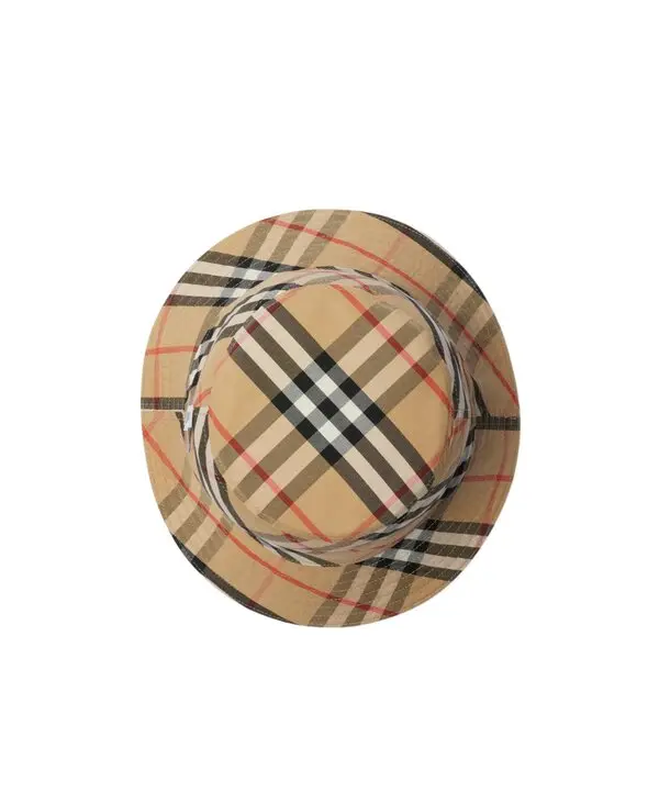 Burberry Reversible Gabardine Bucket Hat - Black/sand