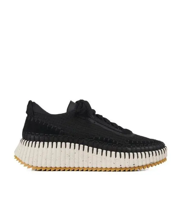 Chloé Nama Lace-up Sneakers - Black