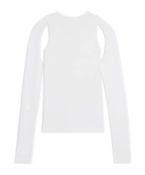 Helmut Lang Cut Out Knitted Jumper - White