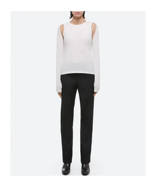 Helmut Lang Cut Out Knitted Jumper - White