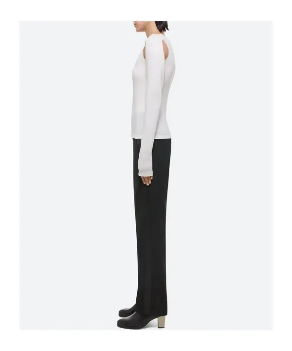 Helmut Lang Cut Out Knitted Jumper - White