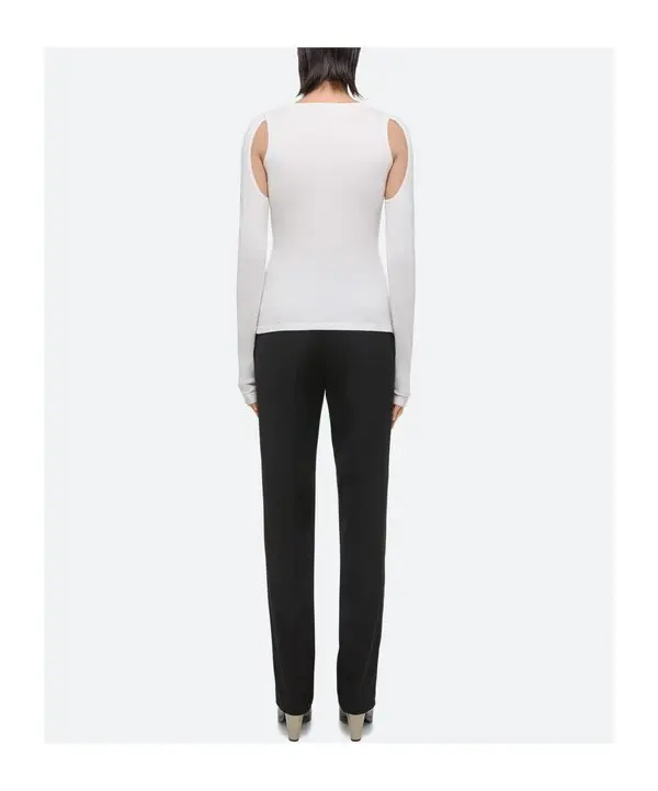 Helmut Lang Cut Out Knitted Jumper - White