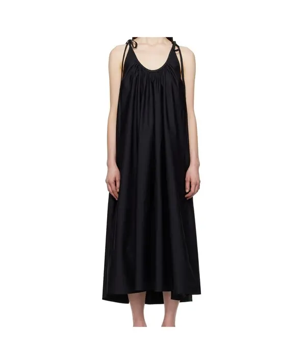 Co Gathered Halter Maxi Dress - Black