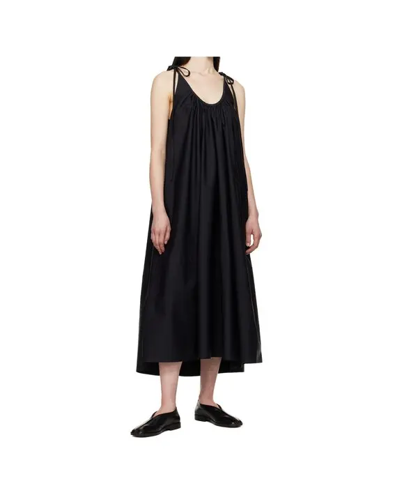 Co Gathered Halter Maxi Dress - Black