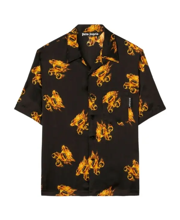 Palm Angels Monogram Printed Short-sleeved Shirt