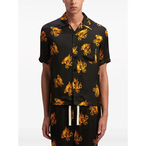Palm Angels Monogram Printed Short-sleeved Shirt