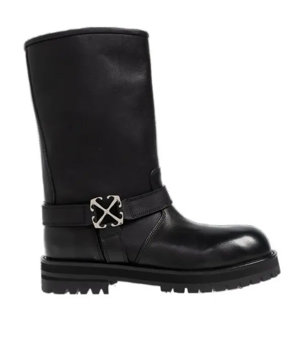 Off-White Arrow Plaque Ankle Boots